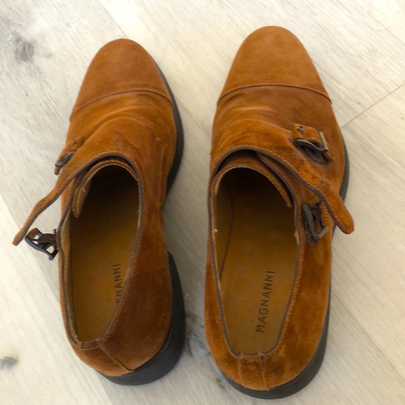 Magnanni | Shoes | Magnanni Brown Suede Captoe Double Monk Strap Shoes ...